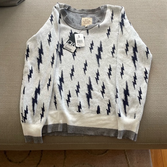 Chaser | Sweaters | Chaser Lightning Bolt Cotton And Cashmere Sweater ...
